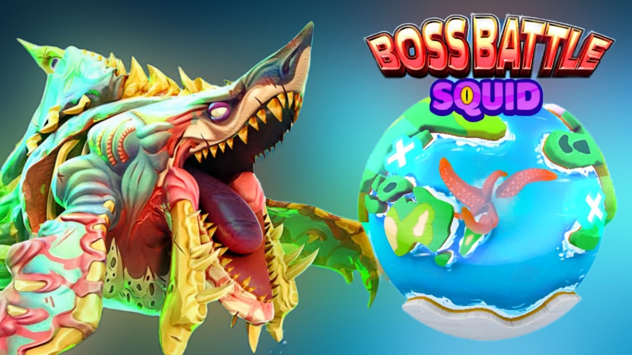 HUNGRY SHARK WORLD - BOSS BATTLE SQUID GAMEPLAY (ALPHA ZOMBIE SHARK VS ...