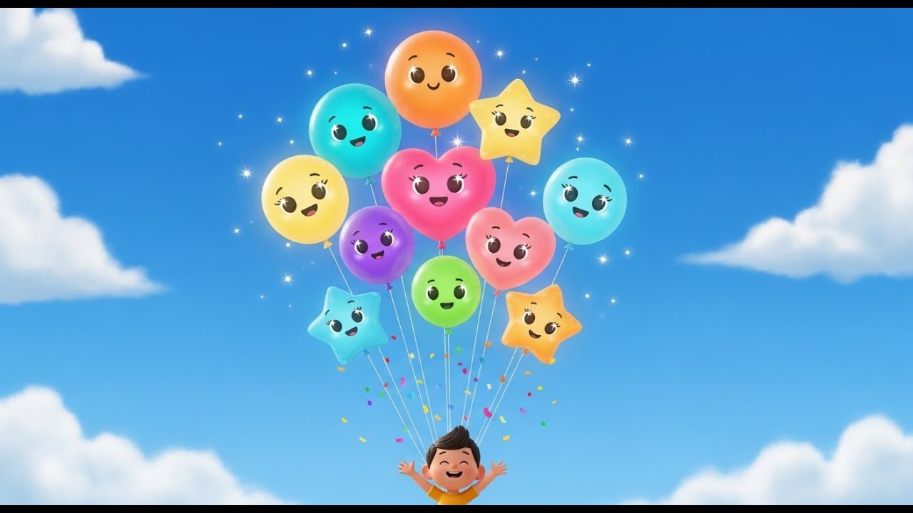 Count the Balloons Flying Up | Educational and Kids Songs - YouTube