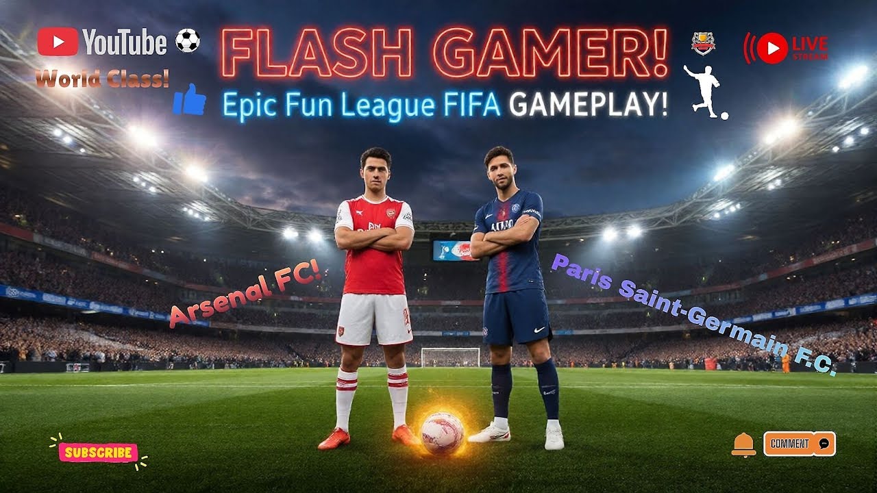 Flash Gamer Fifa League! Arsenal Vs Paris SG!!! #Ramos #Mbappe #Jesus # ...