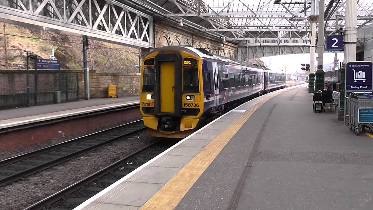 First ScotRail class 158 arriving at Edinburgh Waverley - YouTube
