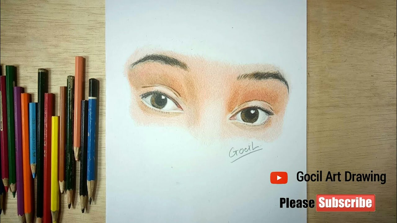 How to Draw a Realistic eye with color pencil - YouTube