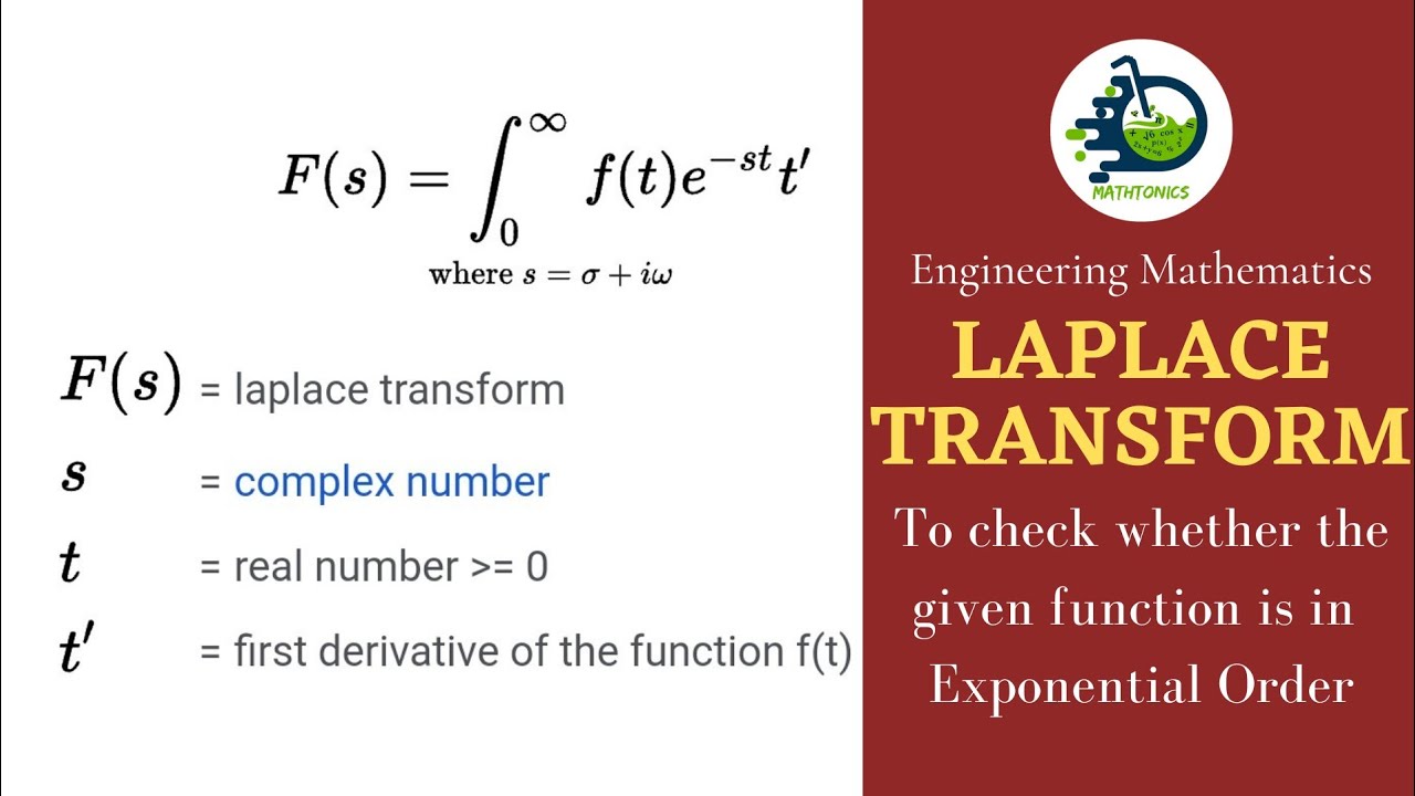 Laplace Transform | To check whether the given f(t) is in Exponential Order | Engineering Maths ...