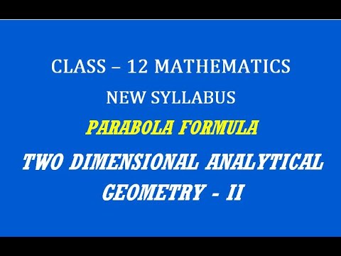 TN 12th Maths / Two Dimensional Analytical Geometry - II / Parabola Formula - YouTube