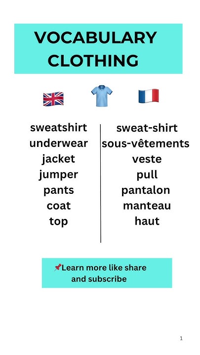 French vocabulary clothing #frenchlife #boostyourfrench # ...