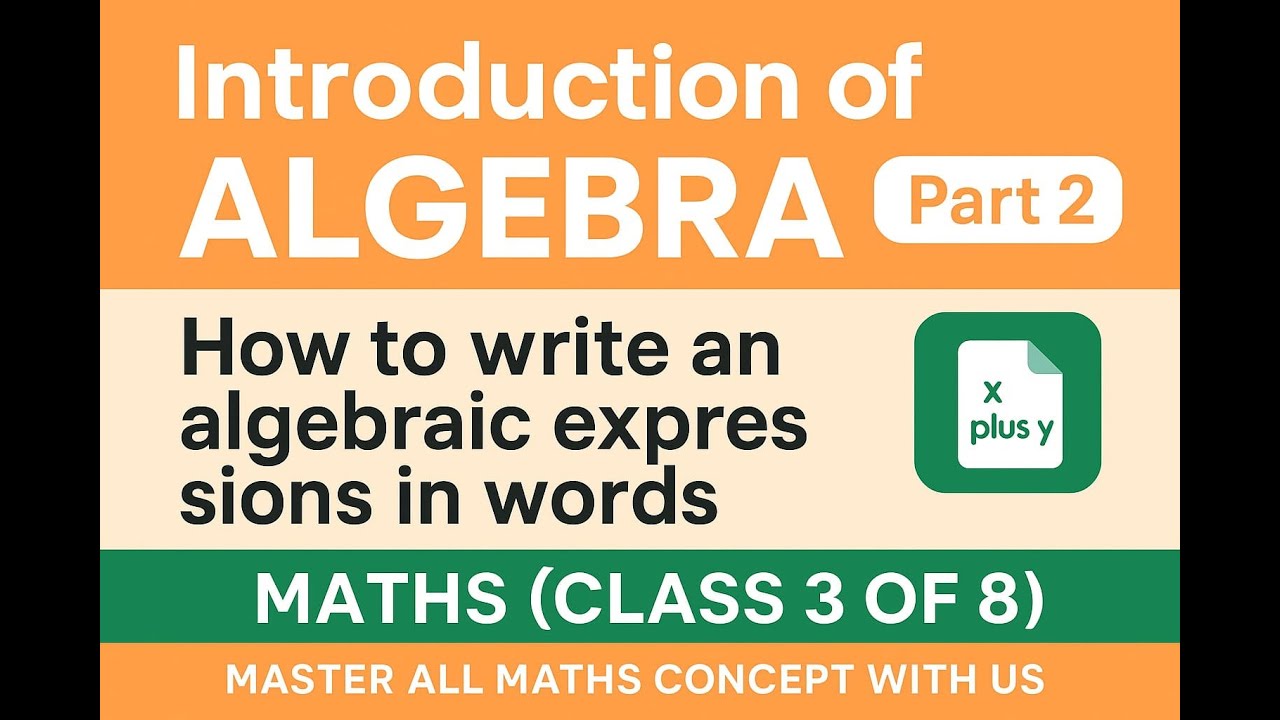 INTRODUCTION OF ALGEBRA||PART2||MATHS - YouTube