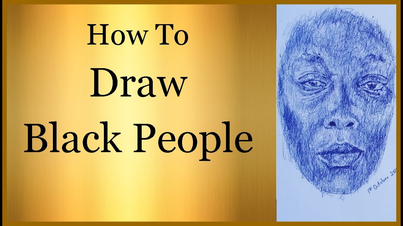How I draw a black person’s face with a ballpoint pen ~ DEMO - YouTube