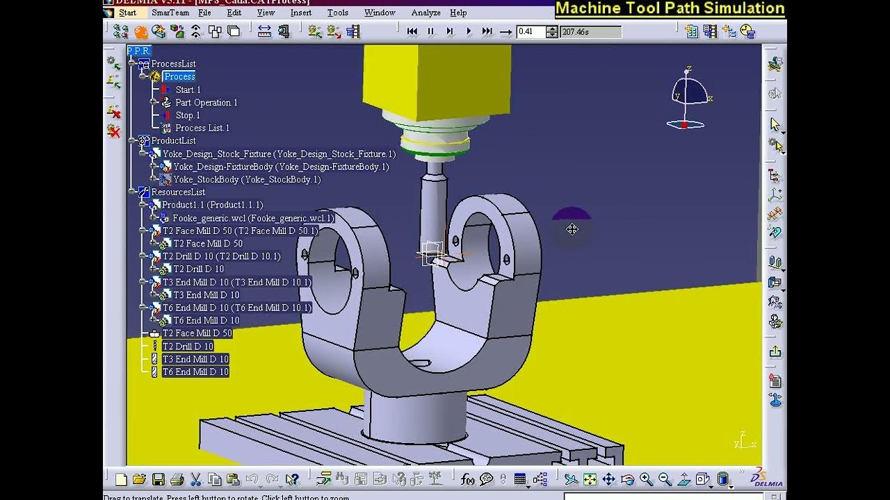 CATIA V5 Project Case( Machine Tools Path Simulation) - YouTube