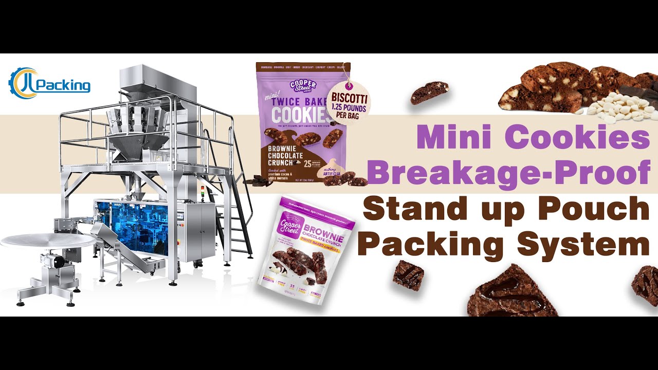 Mini Cookies Breakage-Proof Stand up Pouch Packing System - YouTube