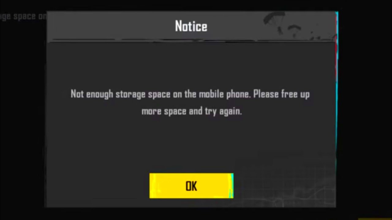 not enough storage space on the mobile phone . please free up more ...