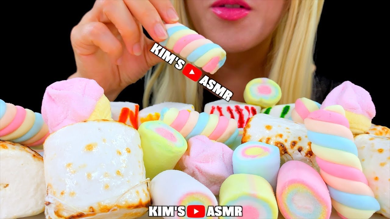ASMR Rainbow & Giant Marshmallow(Satisfying eating sounds) | relaxing ...