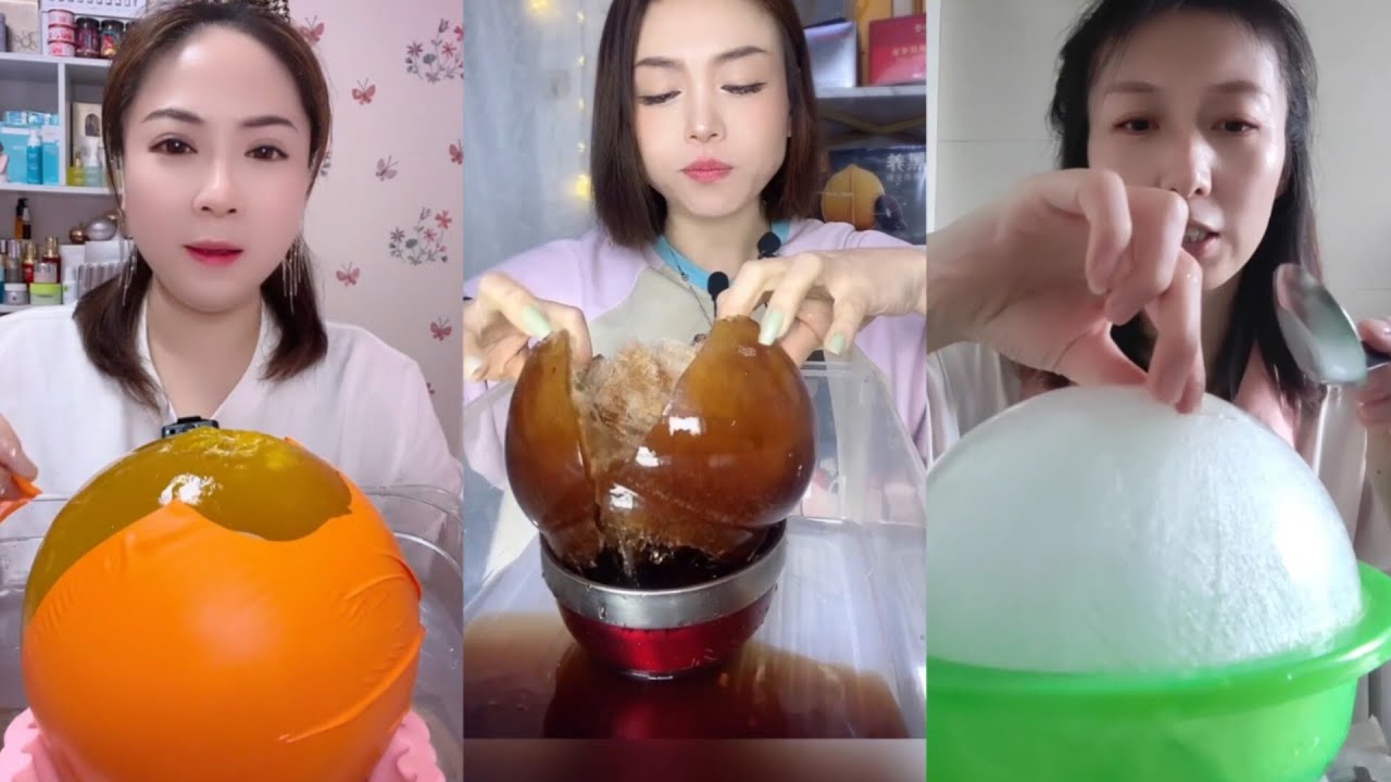 BALLOON ICE POPPED| BALLOON ICE🎈#iceeating #asmr #asmrice #balloon #balloonice - YouTube