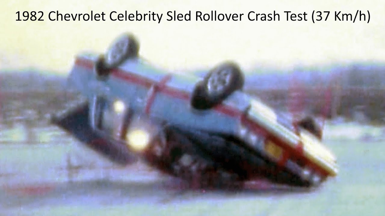 1982 Chevrolet Celebrity Sled Rollover Crash Test (37 Km/h - 45° Angle ...