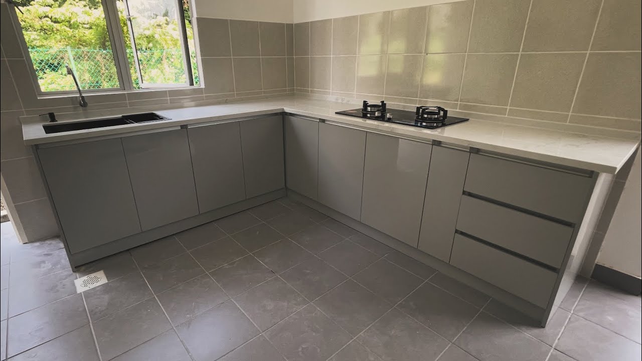 Project L Shape HPL Base Unit Kitchen Cabinet - YouTube