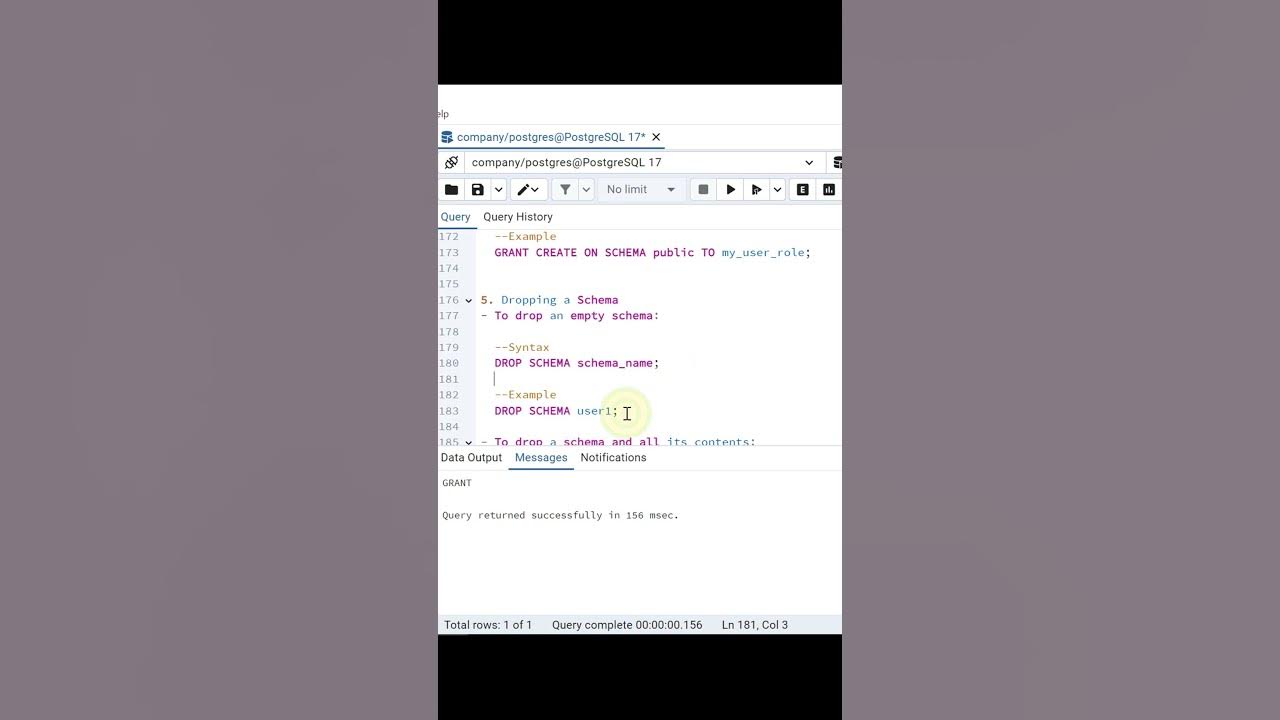 How To Drop Schema In PostgreSQL || Best PostgreSQL Tutorial Shorts - YouTube