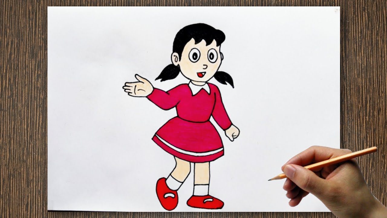 How To Draw Shizuka From Doraemon || Shizuka Drawing Step-by-step ...