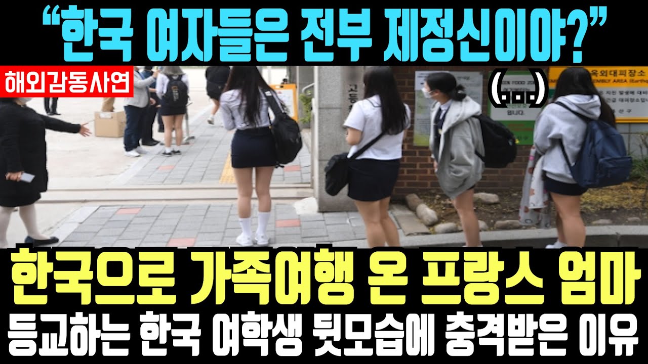 한국 여자들은 전부 제정신인 건가요 한국으로 가족 여행 온 프랑스 엄마 등교하는 한국 여고생 뒷모습 보고 크게 놀란 이유