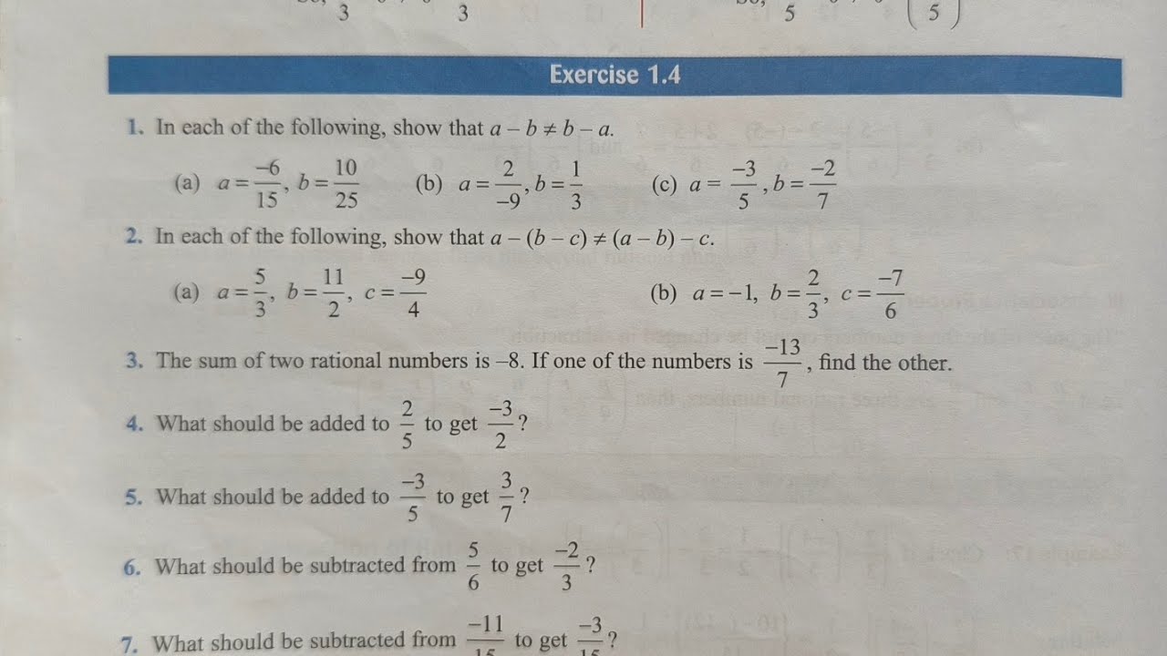 viva education start up mathematics class 8 ex 1.4| rational number ...