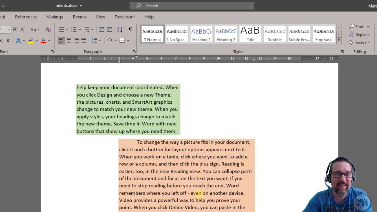 Level 1 Word Lesson 12 Indenting Paragraphs Youtube