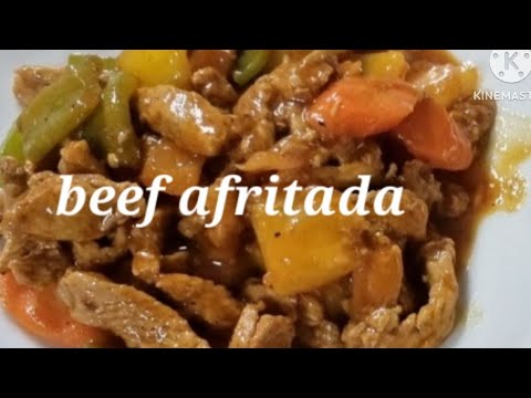 How to cook Beef Afritada recipe#and fried blue marlin fish#lutongbahay ...