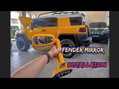 Installing front fender mirror for blind spot on fj cruiser - YouTube