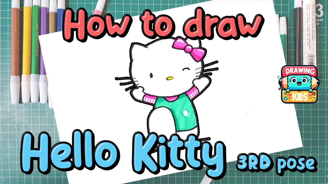 How to Draw Hello Kitty Easily | Sanrio | pose #3 - YouTube