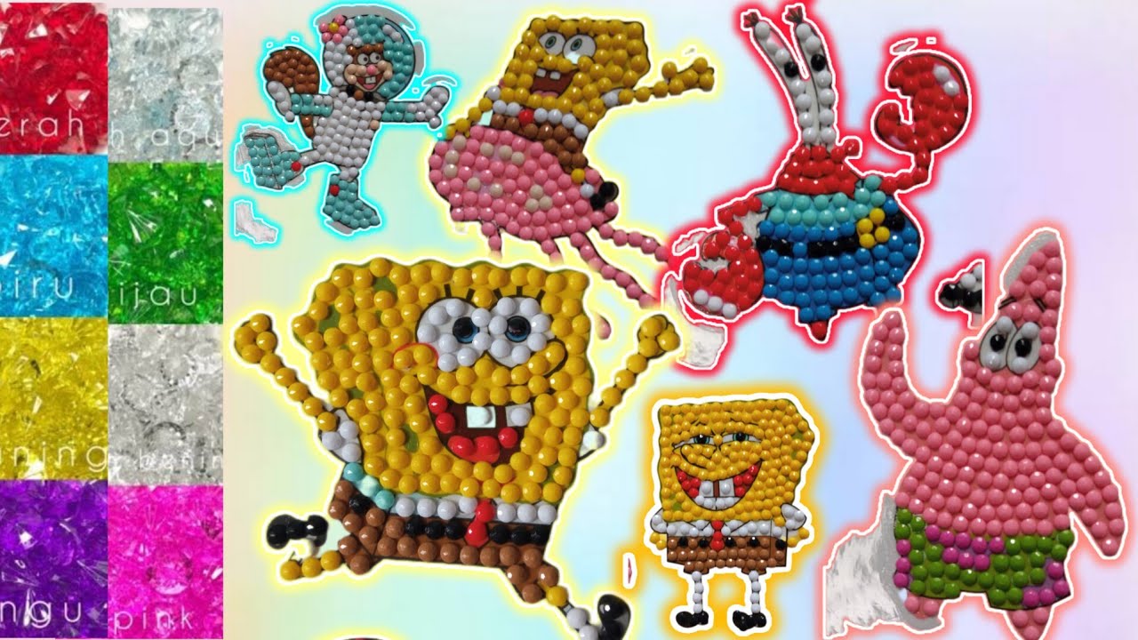 Sticker Diamond Spongebob 🔷 Painting Sticker Diamond - YouTube