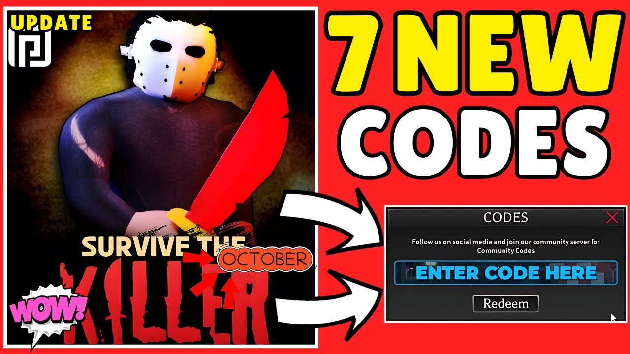 OCTOBER CODES ALL WORKING CODES For Survive The Killer 2025 - Roblox ...