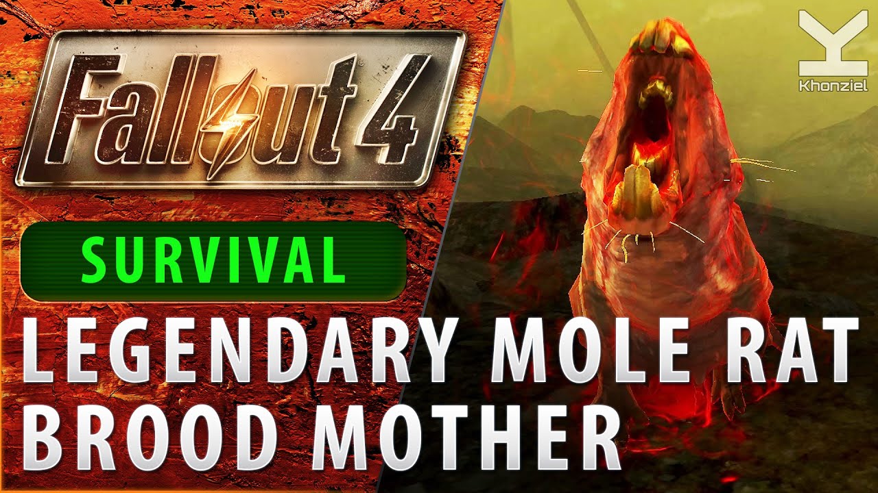 Fallout 4 - Legendary Mole Rat Brood Mother - SURVIVAL - Glowing Sea ...