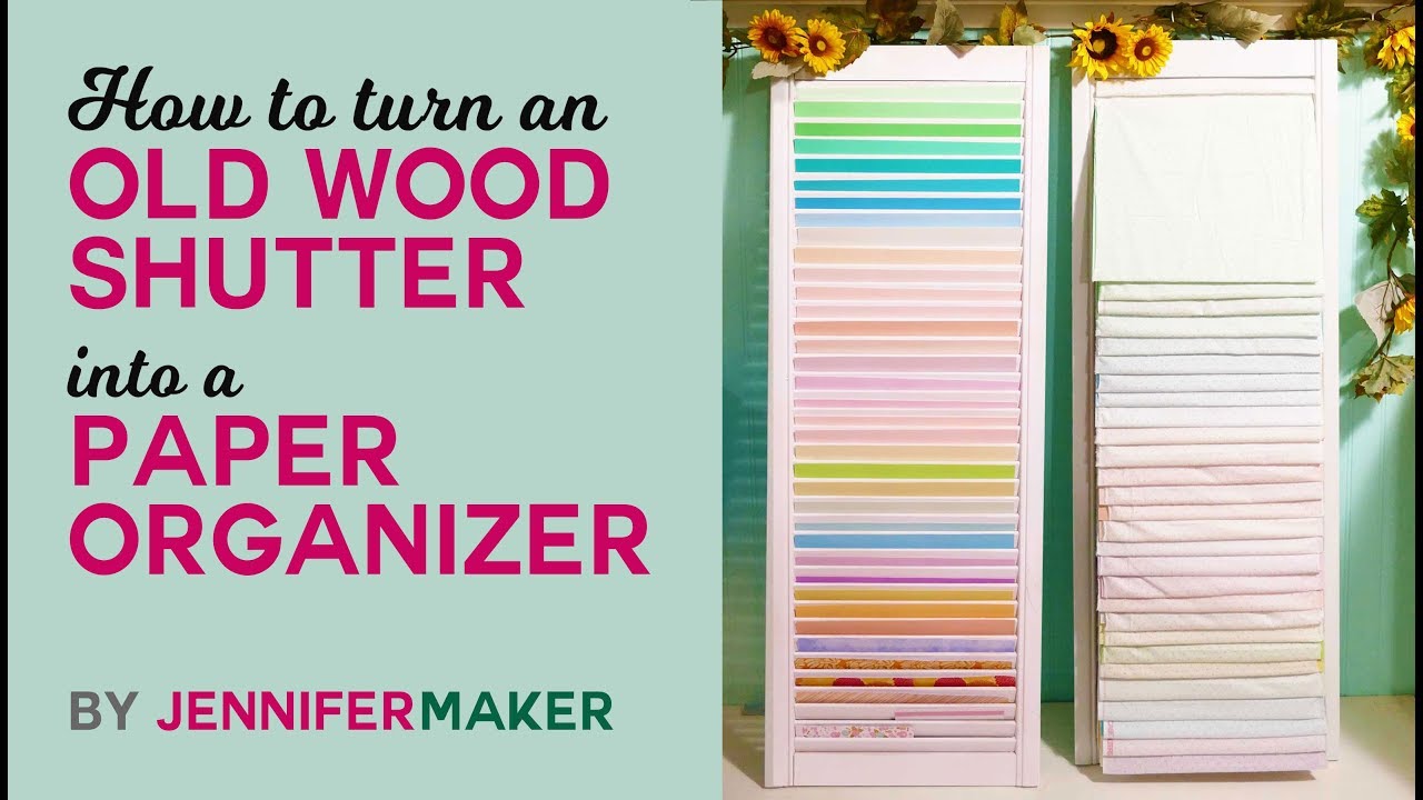 DIY Paper Organizer from a Repurposed Shutter Tutorial - YouTube