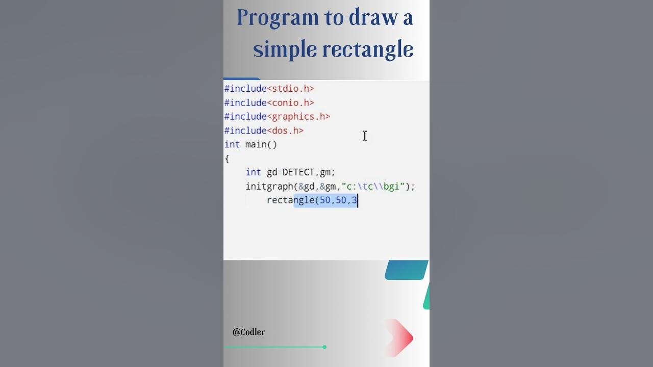 draw a simple rectangle using graphics in c programming #coding #projects #c #shortsyoutube # ...