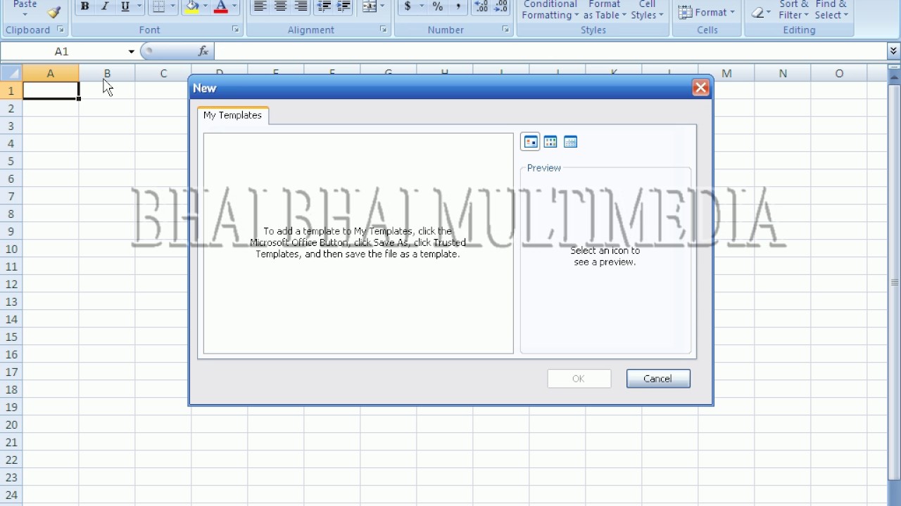 Microsoft Excel 2007-Office Button=1:New - YouTube
