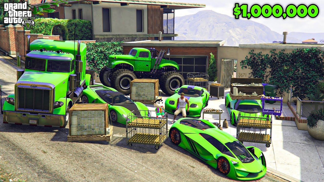 Franklin Play $1 To $1,000,000 Ramp Challenge In GTA 5 | Shinchan and ...