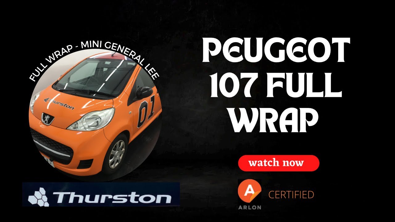 Time Lapse - Peugeot 107 - Mini General Lee Vinyl Wrap - YouTube