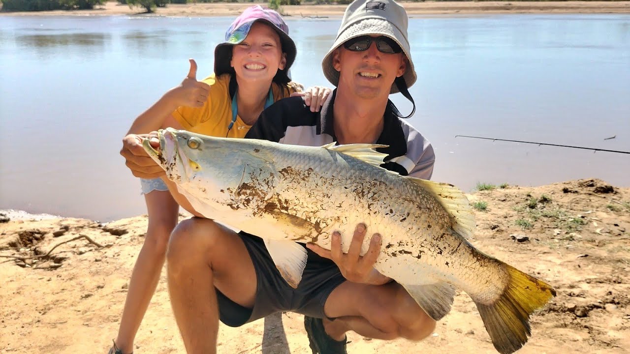 BARRAMUNDI FISHING - Kids catch their first Barra 82cm and 60cm along ...