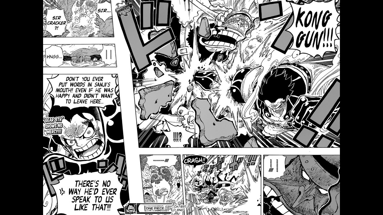 One piece ワンピース Manga Chapter 837 Review. - Luffy Vs Cracker No Match ...