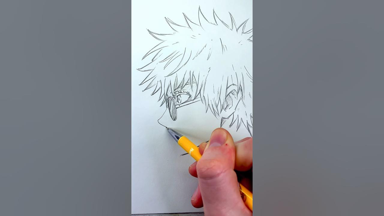 Drawing Gojo from Jujutsu Kaisen 🧿👄🧿 #jjk #art #shorts - YouTube