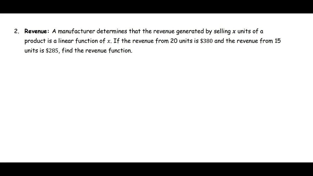 M212 3e Sec1_3 Revenue Function - a linear function - YouTube