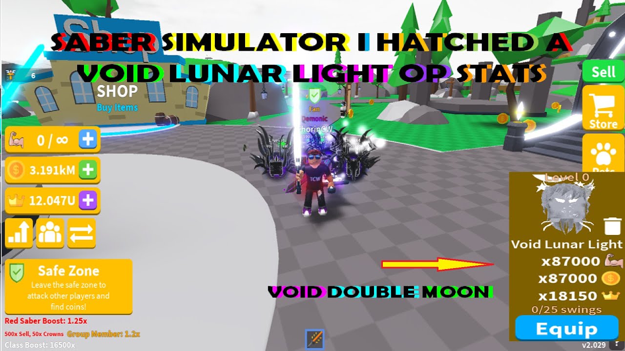 Saber Simulator I HATCHED A VOID LUNAR LIGHT OP STATS - YouTube