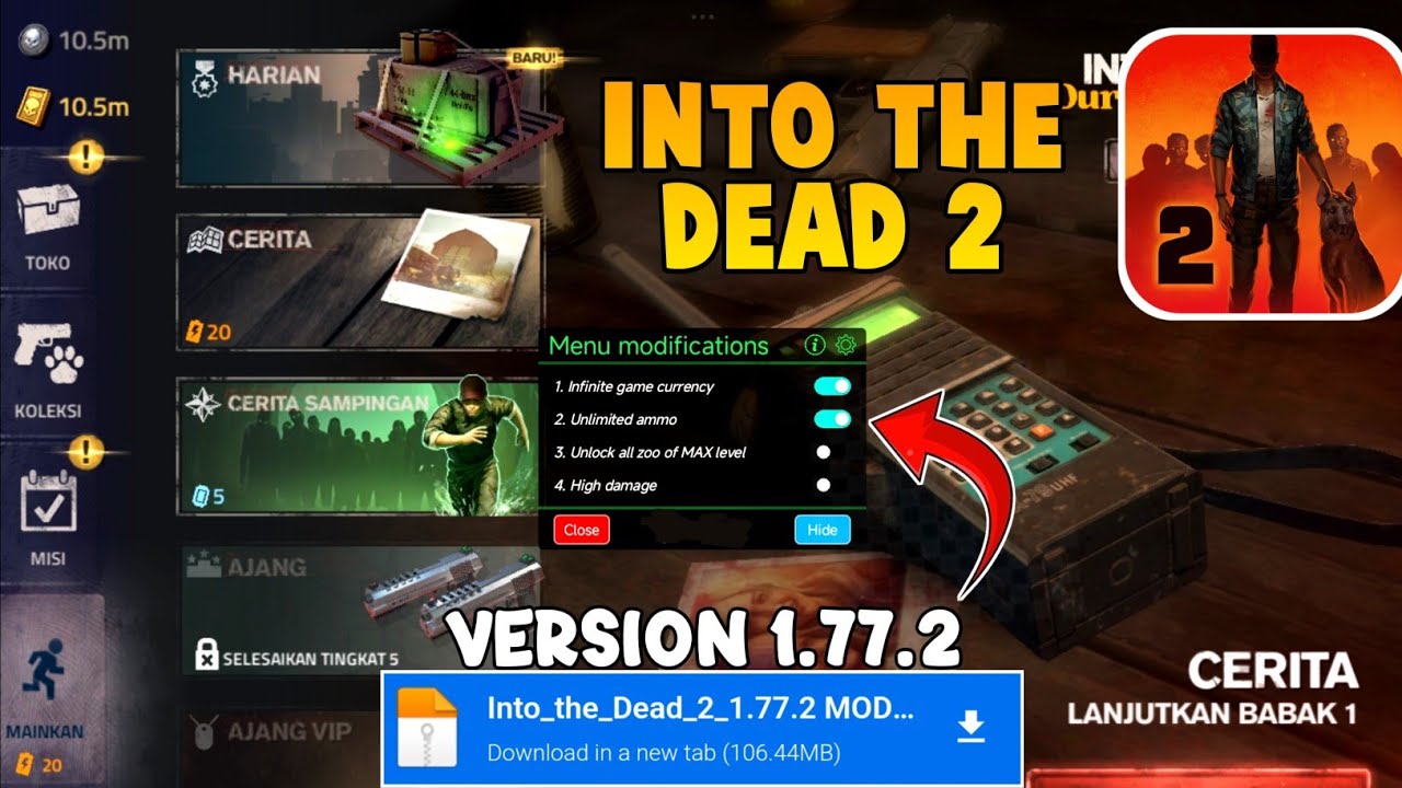 NEW UPDATE!! INTO THE DEAD 2 MOD MENU APK V1.77.2 UNLIMITED MONEY - YouTube