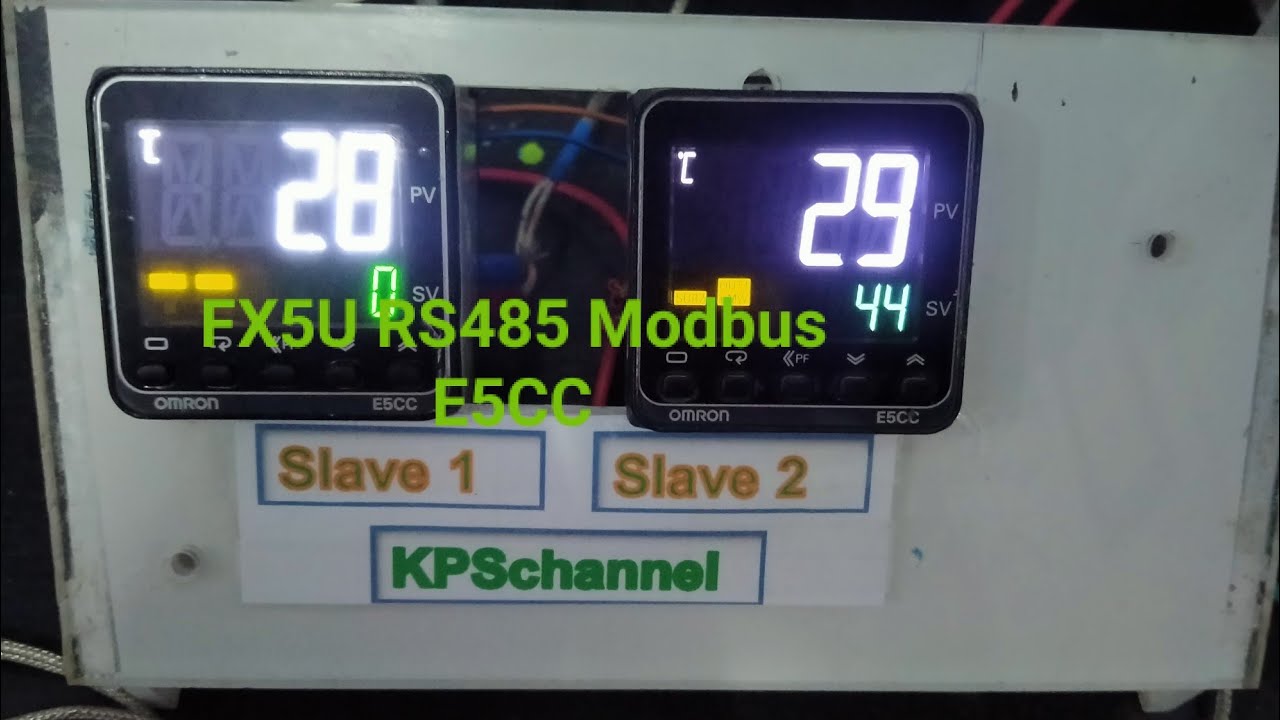 FX5U serial 485 Modbus, Control E5CC 2 Slave - YouTube