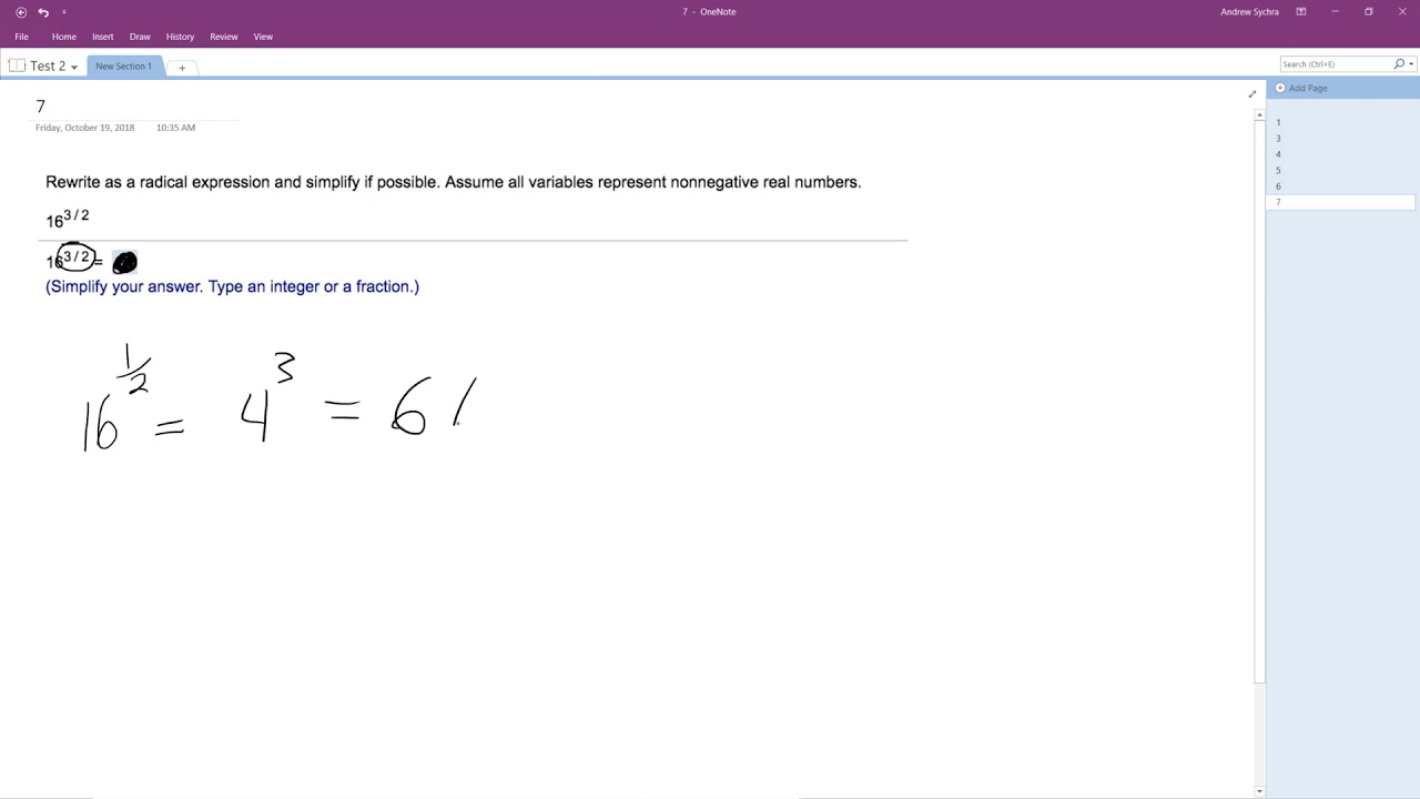 16 3 2 Rewrite As A Radical Expression And Simplify If Possible