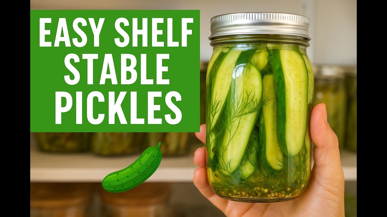 Easy Shelf-Stable Pickles 🥒 Quick Cucumber Canning Recipe - YouTube