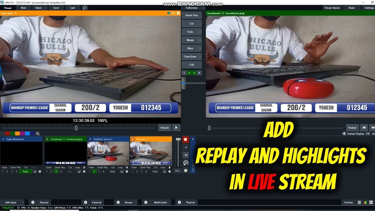 Part 3 / How to add replay and highlights in LIVE stream in VMIX by ...