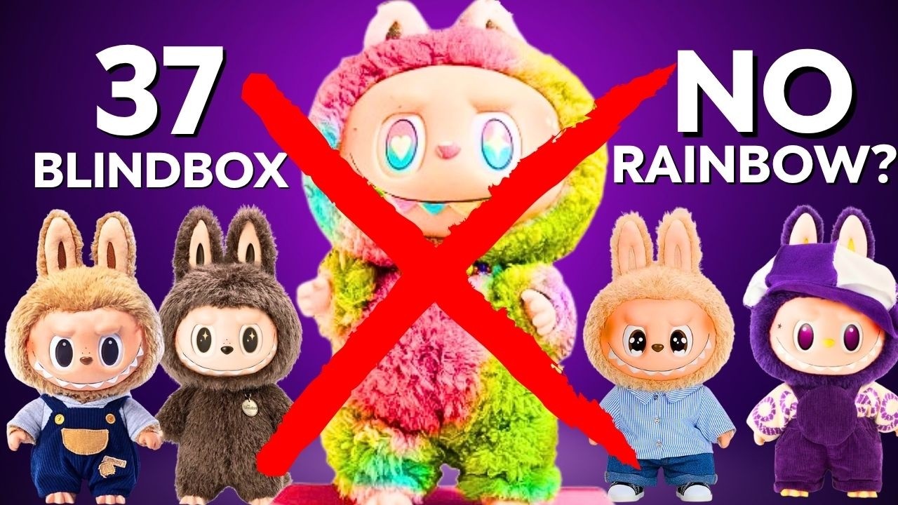 Opening Labubu Blind Boxes Until I Get The Rainbow One | Pebble - YouTube