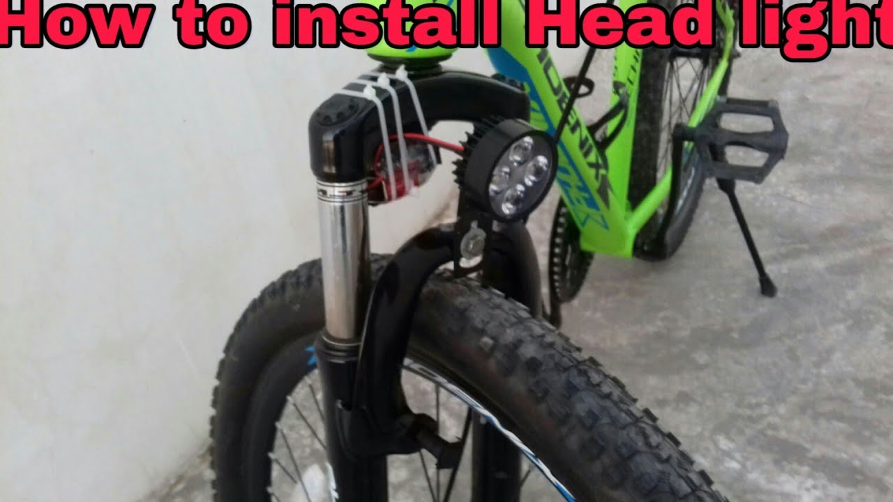 How to install Head light in cycle - YouTube