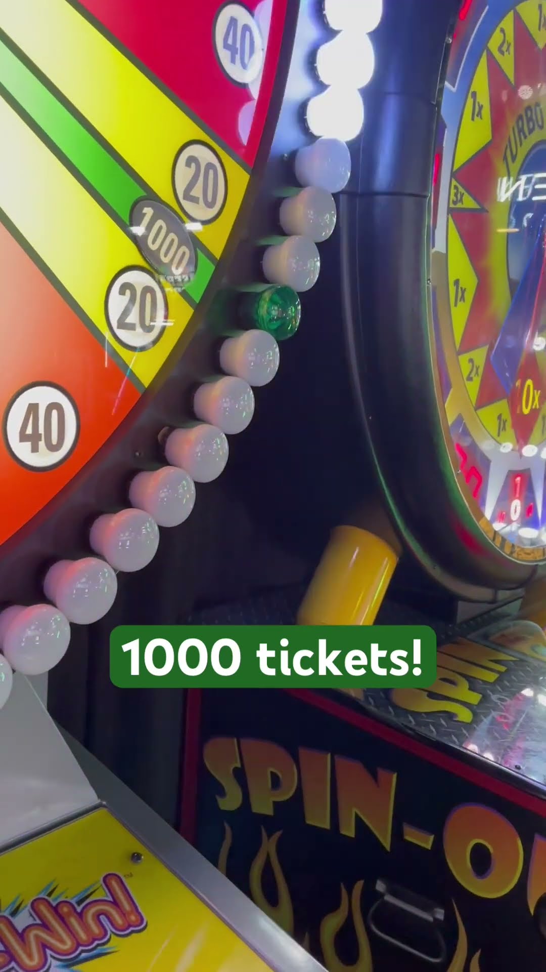 1000 Ticket Win on Spin-N-Win Arcade Game! - YouTube