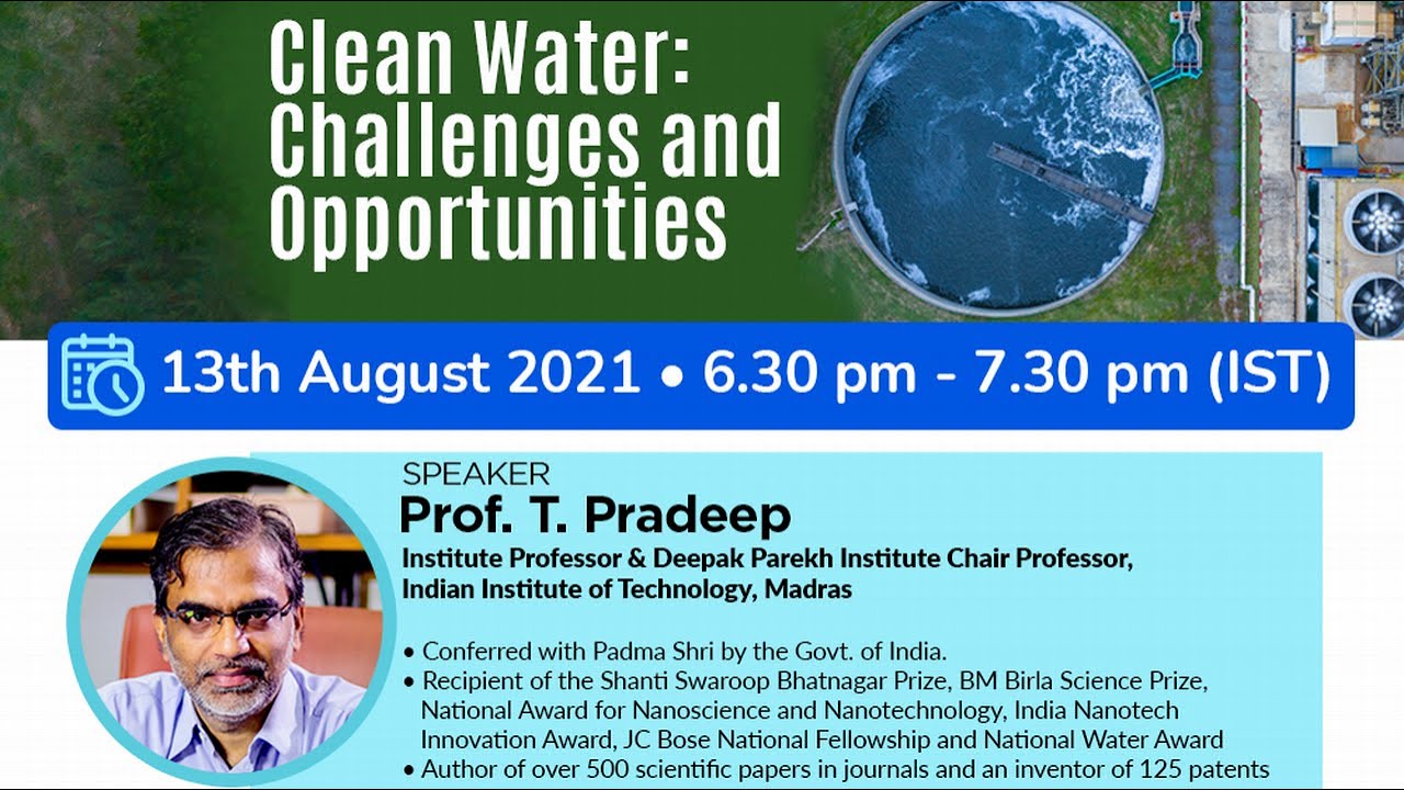 SIDDHI Independence Day Webinars: Clean Water: Challenges and ...