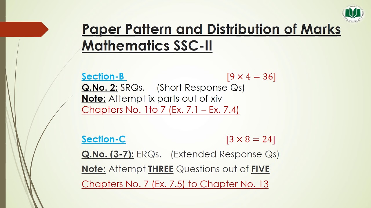 Maths X - FBISE Syllabus and Paper Pattern - YouTube