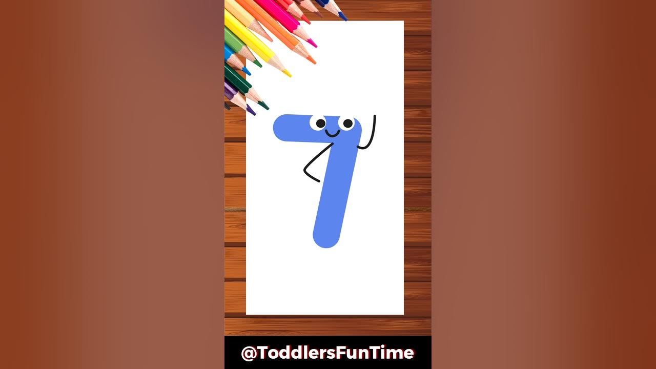 How to Draw the Number "7" Sketch for Toddlers kids easy step by step ...