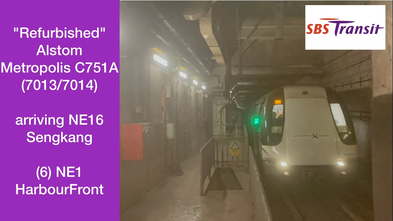 SBS Transit [NEL] Alstom Metropolis C751A [7013/7014] arriving Sengkang ...